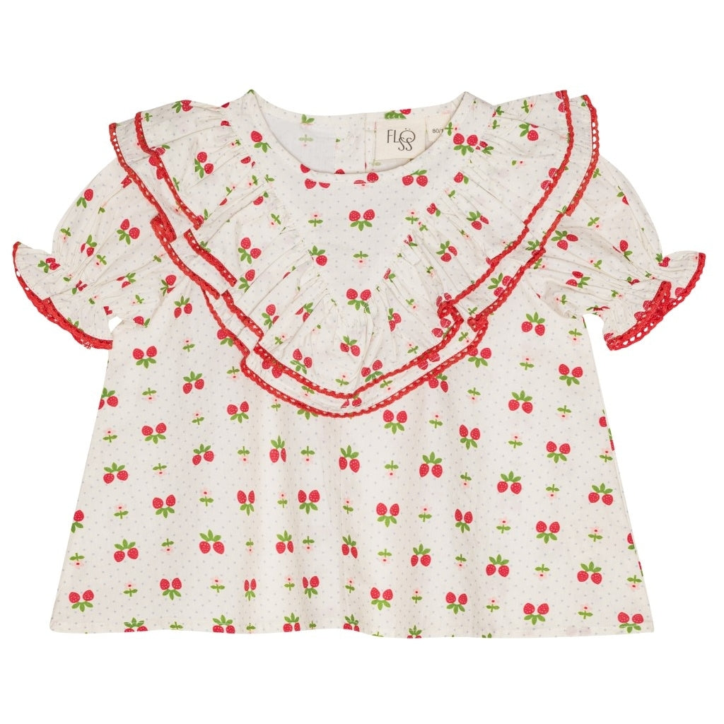 Sofia SS Blouse - Soft White Berry